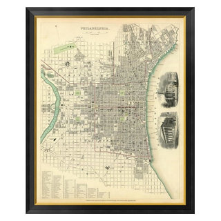 Philadelphia, Pa, 1840, 17"x1.5"x20", 33"x1.5"x40" - Traditional ...