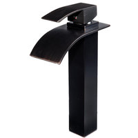 Unique Bathroom Faucet with Waterfall Spout and One Handle in Oil ...