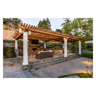 Pergola Pavilion with an Outdoor Kitchen and Living Room - Craftsman ...