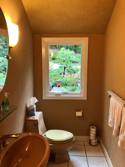 Solution for off-center window in powder room?