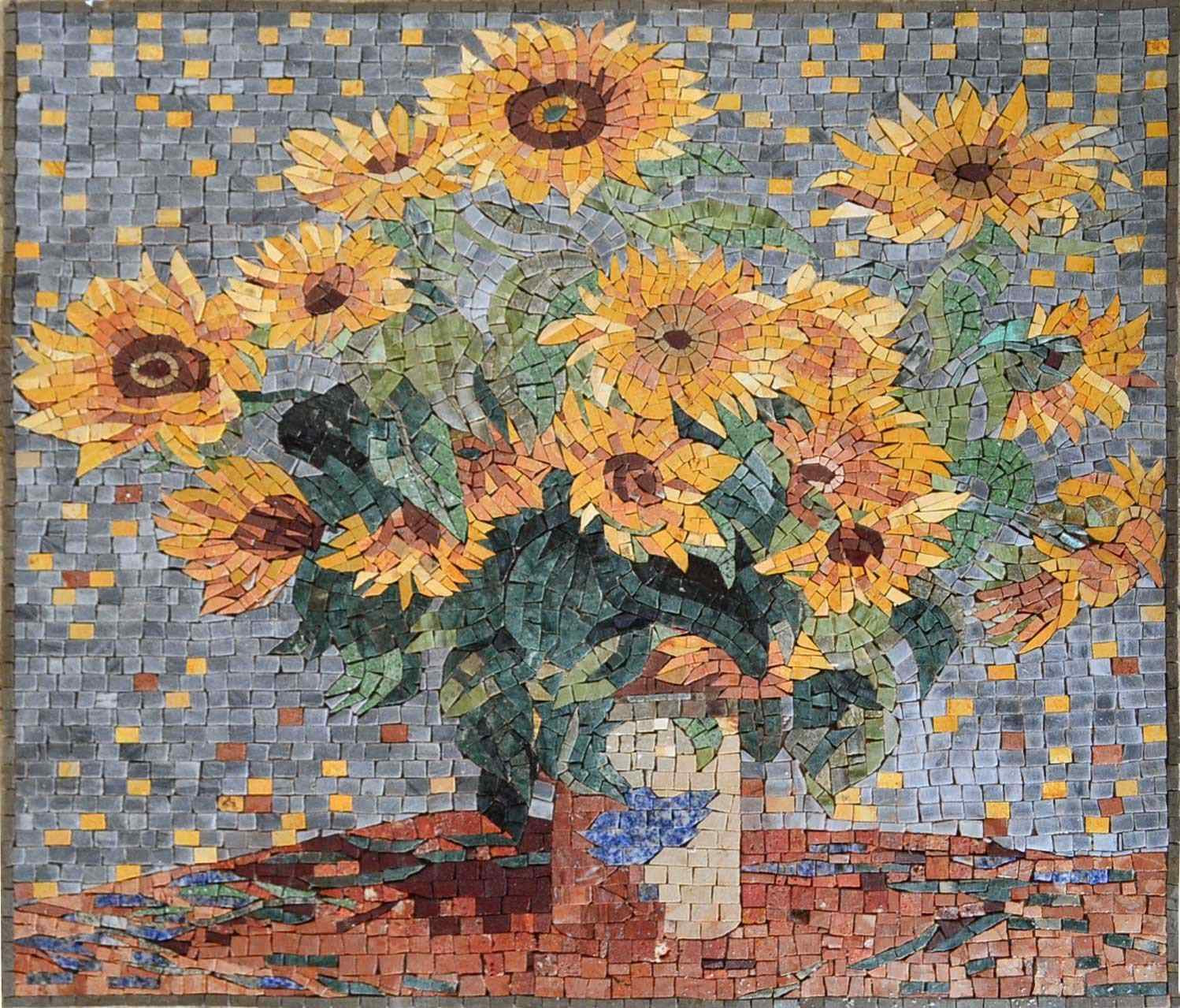 Claude Monet Sunflowers" - Mosaic Reproduction ", 39" x 34" - Farmhouse ...