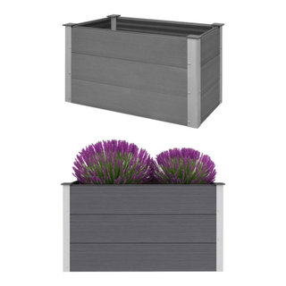 Vidaxl Garden Raised Bed Wpc 39.4"x19.7"x21.3" Gray - Transitional ...