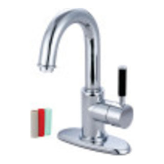 Single-Handle Bathroom Faucet with Push Pop-Up and Cover Plate - Modern ...