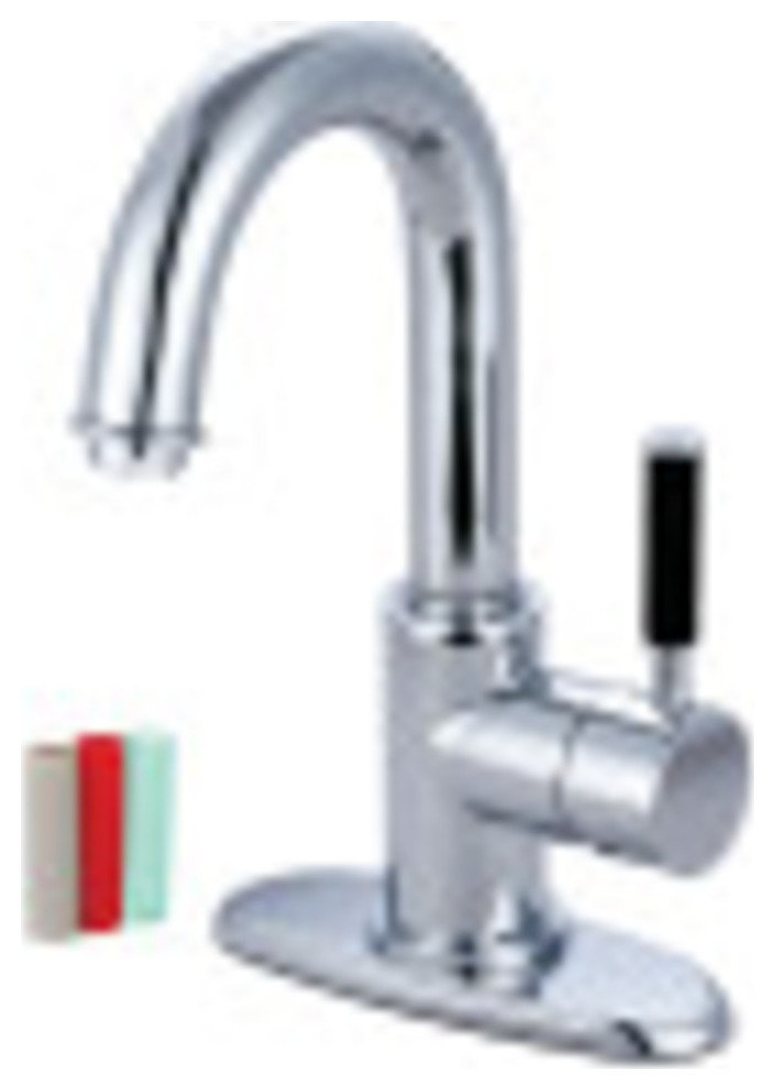 Single-Handle Bathroom Faucet with Push Pop-Up and Cover Plate - Modern ...