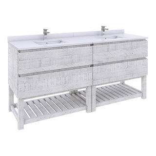 72 Floor Standing Open Bottom Dbl Sink Bathroom Cabinet, Top, Sinks in ...