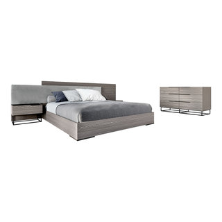Nova Domus Enzo Grey Oak, Fabric 4-Piece Bedroom Set, Queen - Modern ...