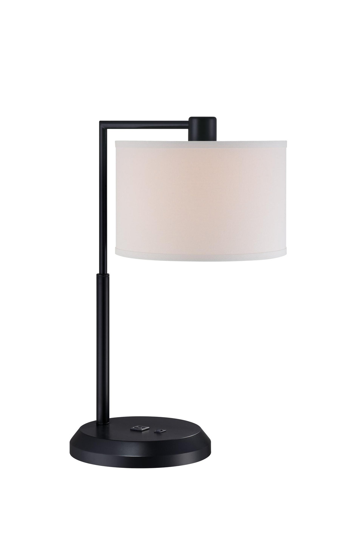 TABLE LAMP, BLACK/WHITE FABRIC SHADE, E27 CFL 23W - Contemporary ...