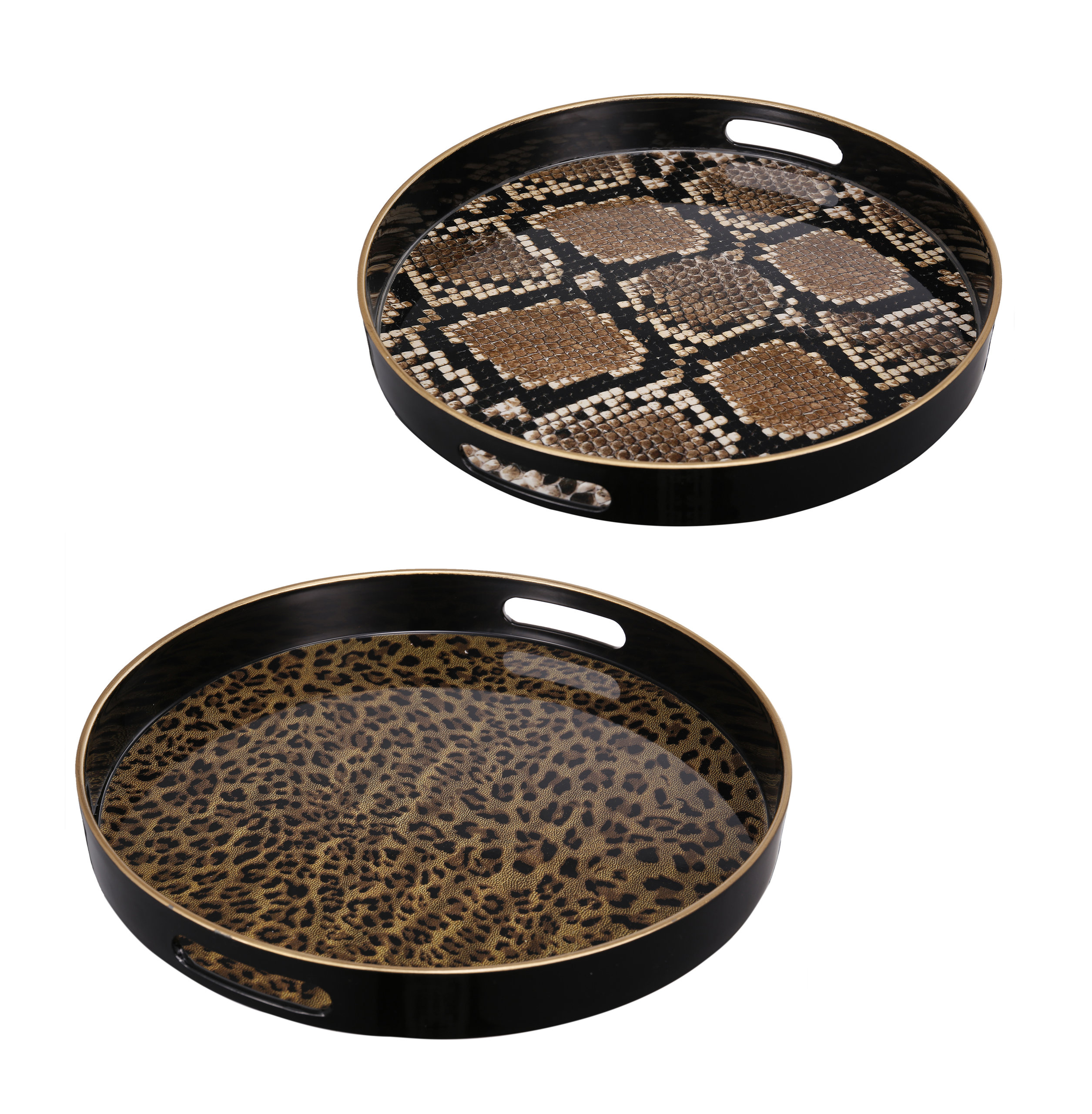 Safari Decorative Trays (Set of 2) - Contemporary - Serving Trays - by ...