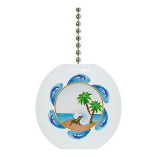 Beach with Dolphin Border Ceiling Fan Pull - Traditional - Ceiling Fan ...
