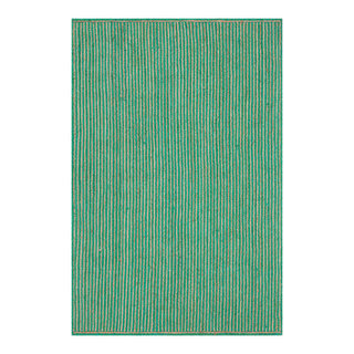 Alyssa Subtle Stripe Contemporary Area Rug, Dark Green, 3'x5 ...