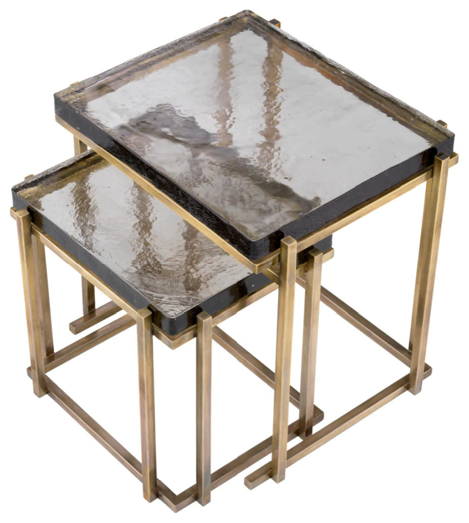 Square Glass Side Tables (2) | Eichholtz Niemeyer - Contemporary - Coffee Table Sets - by OROA ...