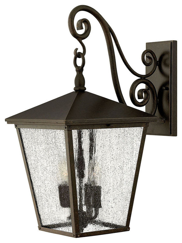 Hinkley 1435RB Large Wall Mount Lantern, Dark Bronze - Traditional - Outdoor Wall Lights And ...