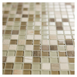 Crystal Stone 15"x15" Glass and Stone Square Mosaic tile,Cornsilk ...