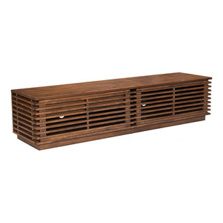 Linea Wide Entertainment Stand Walnut - Transitional - Entertainment ...
