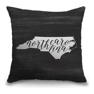 "Home State Typography - North Carolina" Outdoor Pillow, 20"x20 ...