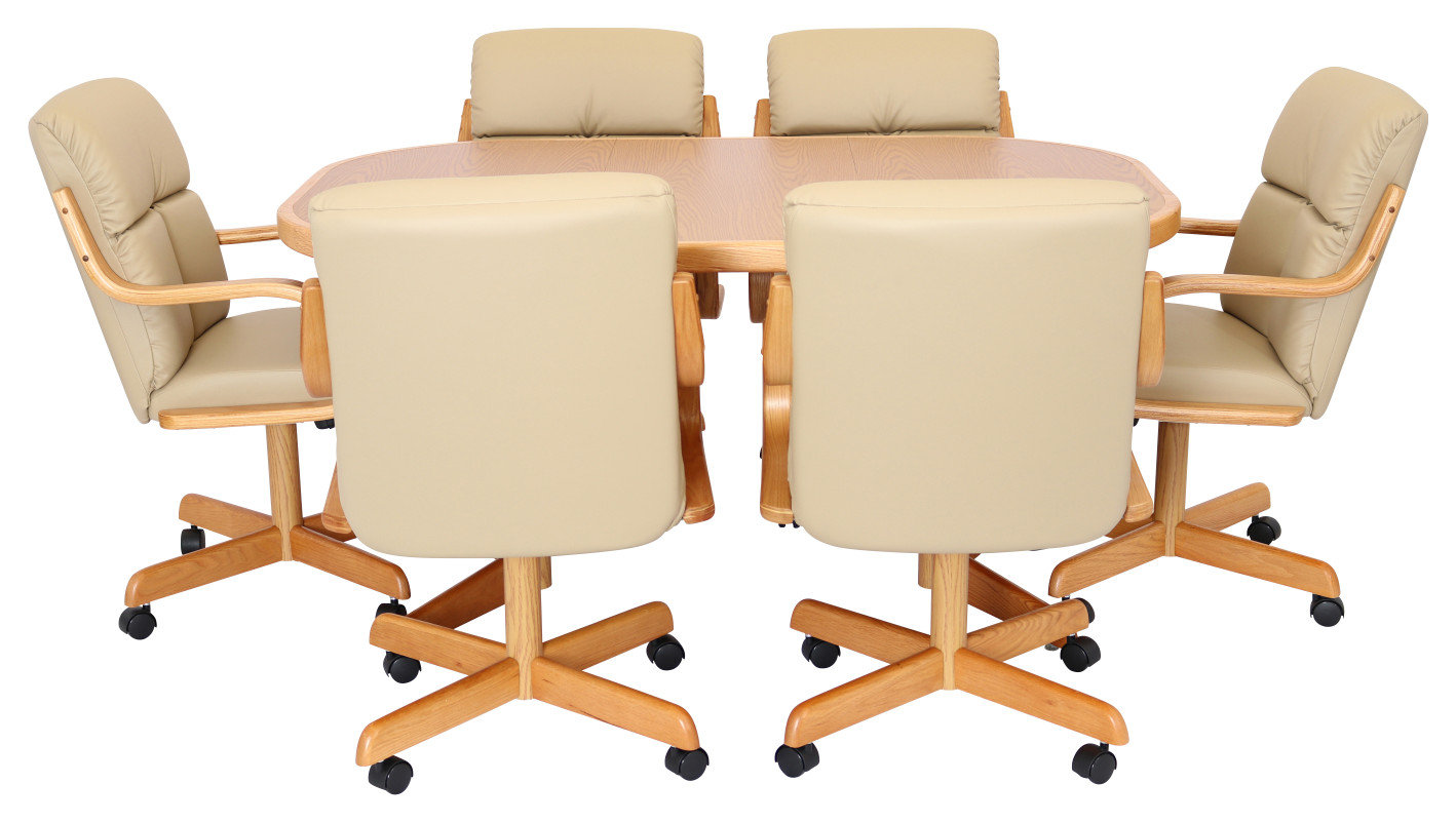 7-Piece 42x[42/60] Caster Dining Set Laminate Table Top & Desert Caster ...