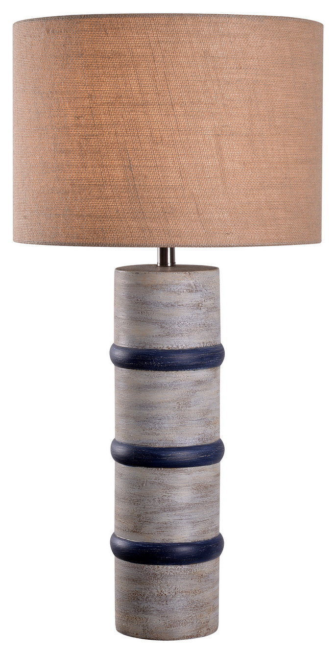 Kenroy 35242WWBLU 1-Light Table Lamp, Finn - Farmhouse - Table Lamps ...