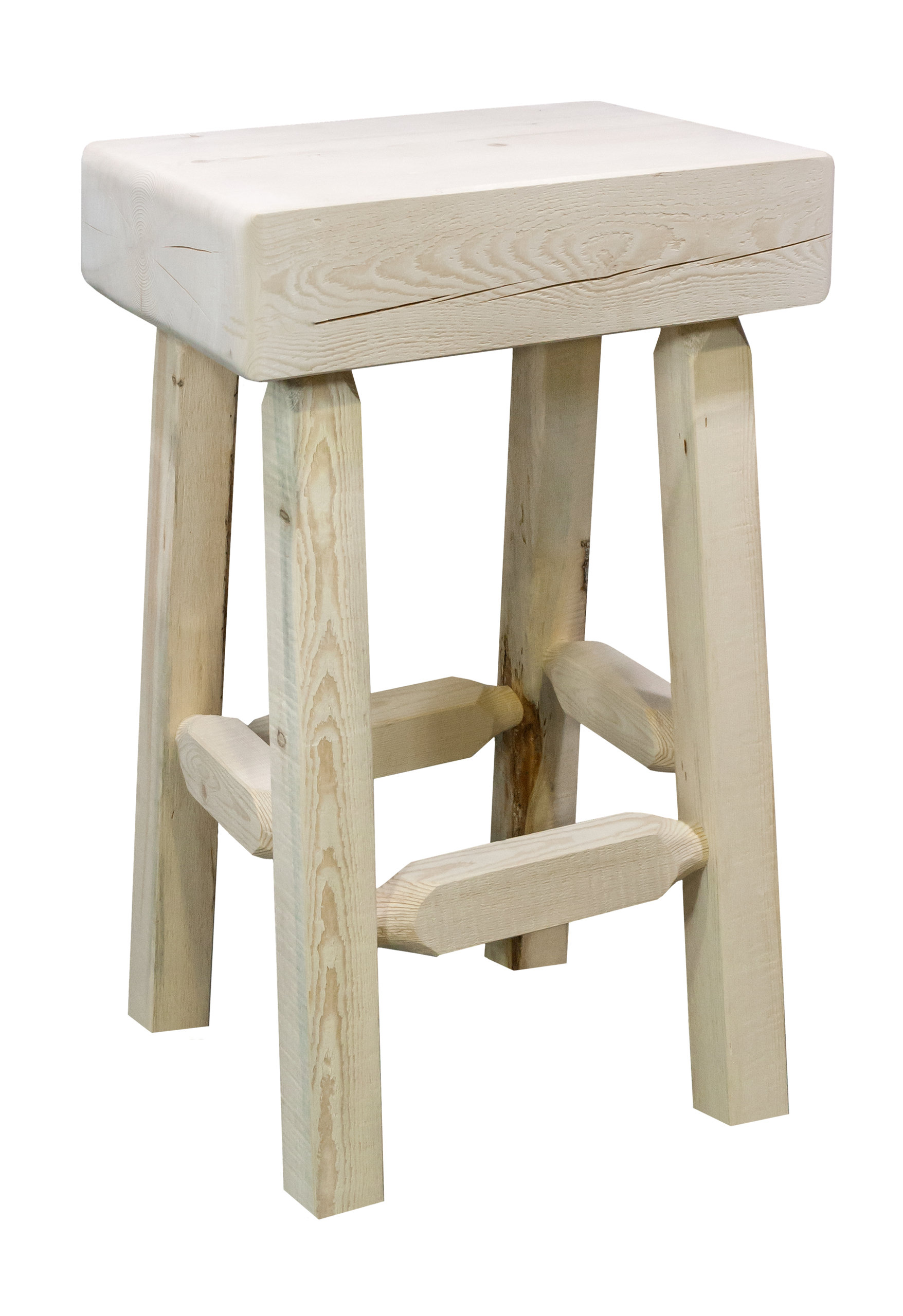 Homestead Counter Height Half Log Bar Stool, Ready to Finish - Rustic ...