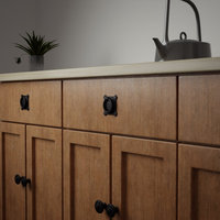 Black Wrought Iron Mission Style Ring Cabinet Pull Swing Handles 2in ...