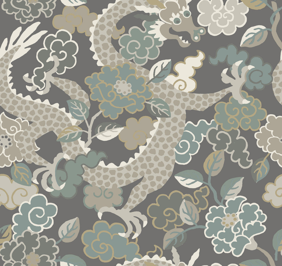 Yanci Stone Dragon Wallpaper, Bolt - Asian - Wallpaper - by Brewster ...
