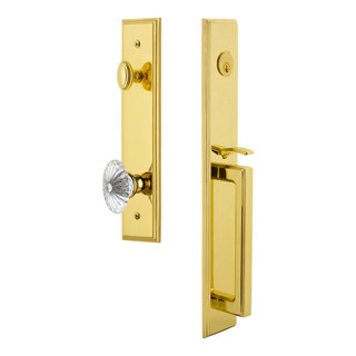 Carre' 1-Piece Handleset, D Grip and Burgundy Knob, 2.375" Backset ...