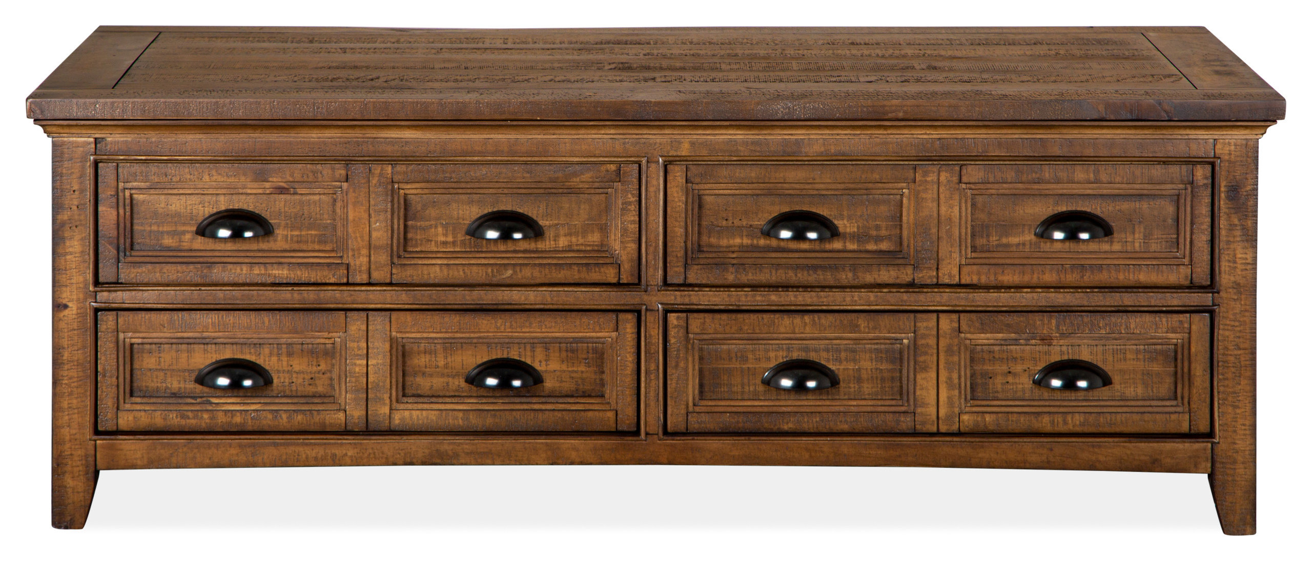 Lift Top Storage Cocktail Table With Casters - Rustic - Coffee Tables ...