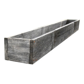 40" Rustic Planters Box, Tall Version, 6" - Rustic - Outdoor Pots And ...