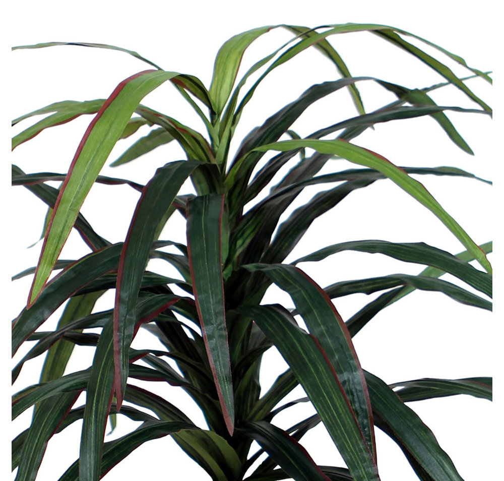 Vickerman 4' Artificial Marginata Extra Full Bush, Rattan Basket, 4 ...