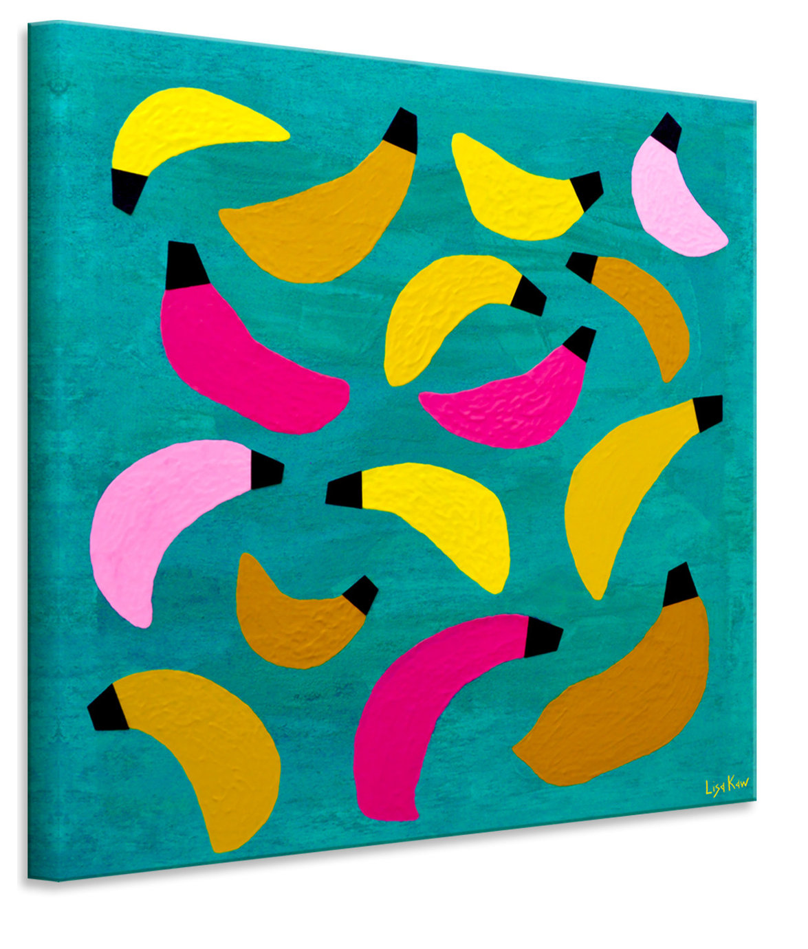 Totally Bananas Wrapped Canvas Tropical Wall Art, 20"x20" - Tropical ...