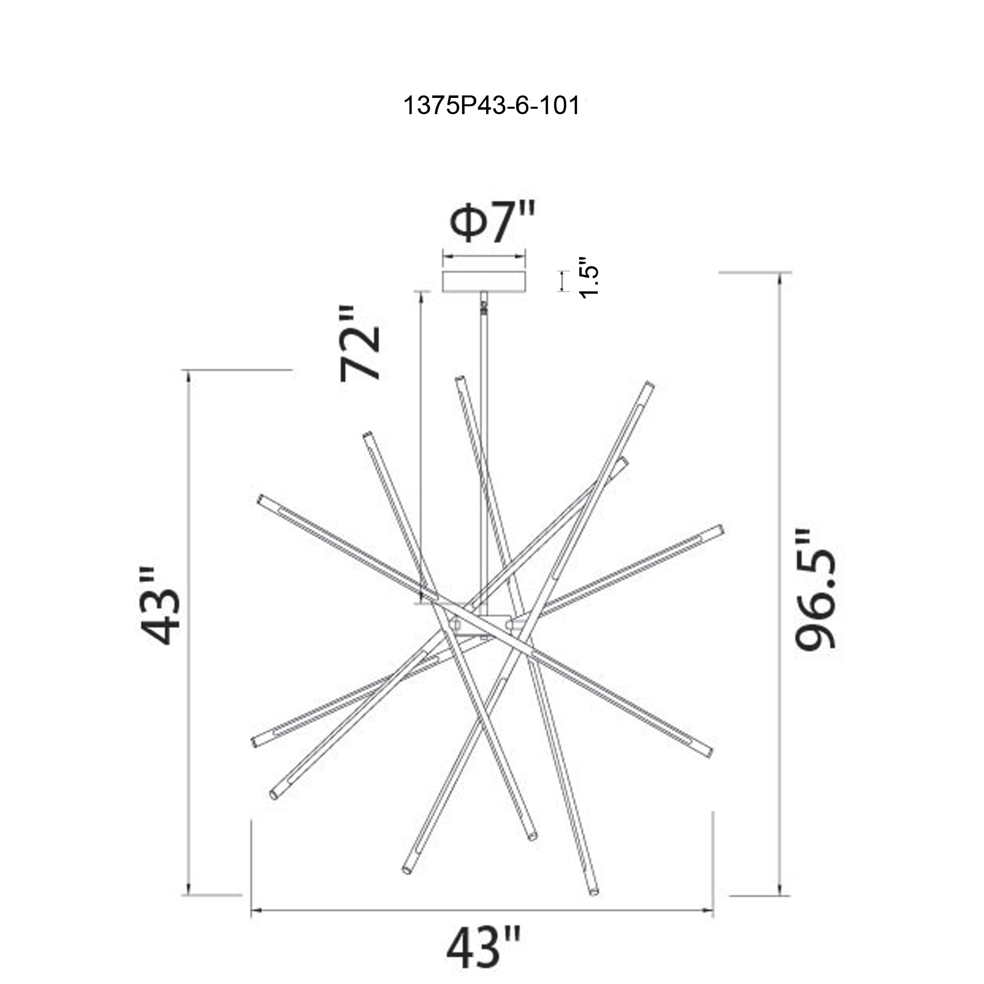 Oskil LED Integrated Chandelier, 43 inches - Modern - Chandeliers - by ...