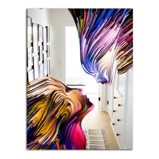Designart Metaphorical Mind Painting Modern Wall Mirror, 28x48 ...