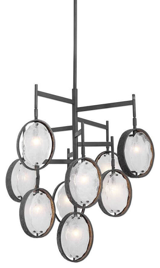 Uttermost Maxin 9 Light 30" Chandelier, Dark Hammered Bronze ...