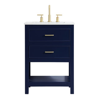 24 Inch Single Bathroom Vanity In Blue - Transitional - Bathroom ...