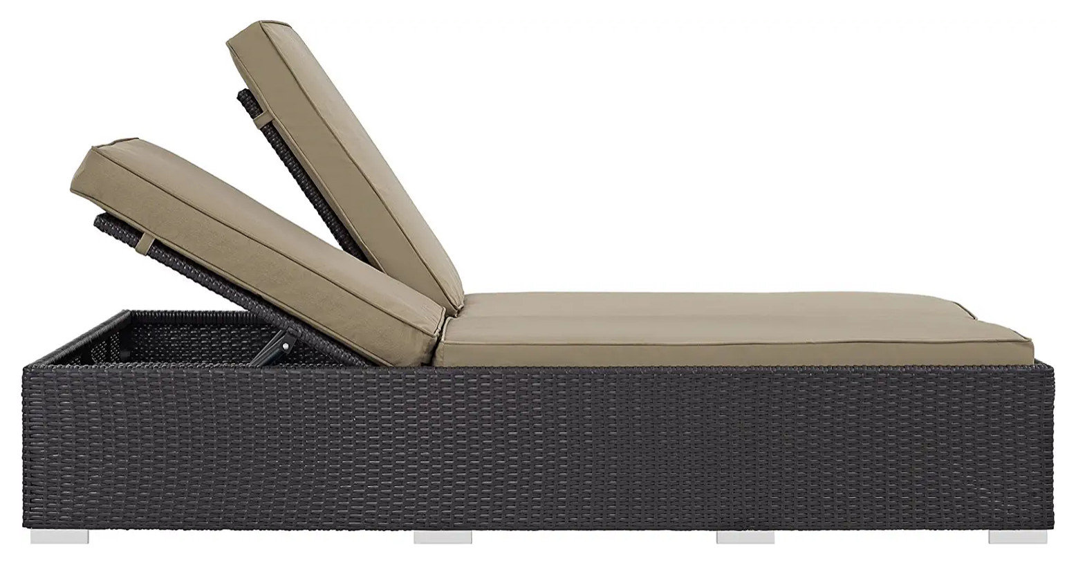 Contemporary Outdoor Chaise Lounge, Double Design With Adjustable Back ...