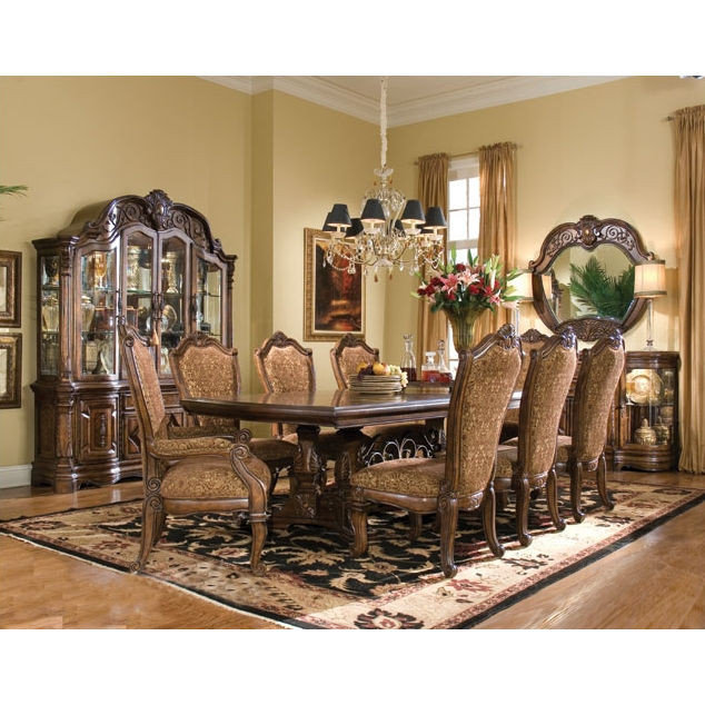 AICO Furniture Windsor Court 9 Piece Dining Table Set - Victorian ...