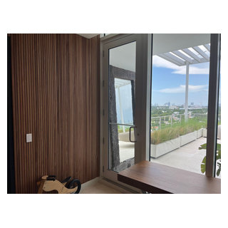 Garapa grid cladding - Miami - by Brazilian Lumber | Houzz