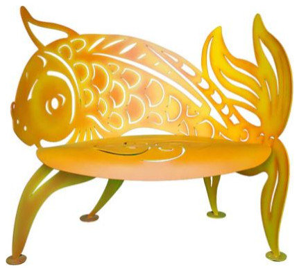 Koi Bench - Asian - Outdoor Benches - by Wildlife Wonders | Houzz