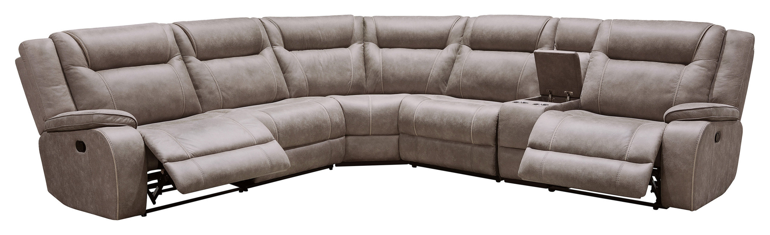 6 Piece Modular Reclining Sectional and Entertainment Console ...