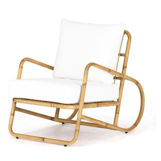 Riley Outdoor Faux Rattan Chair - Tropical - Outdoor Lounge Chairs - by ...