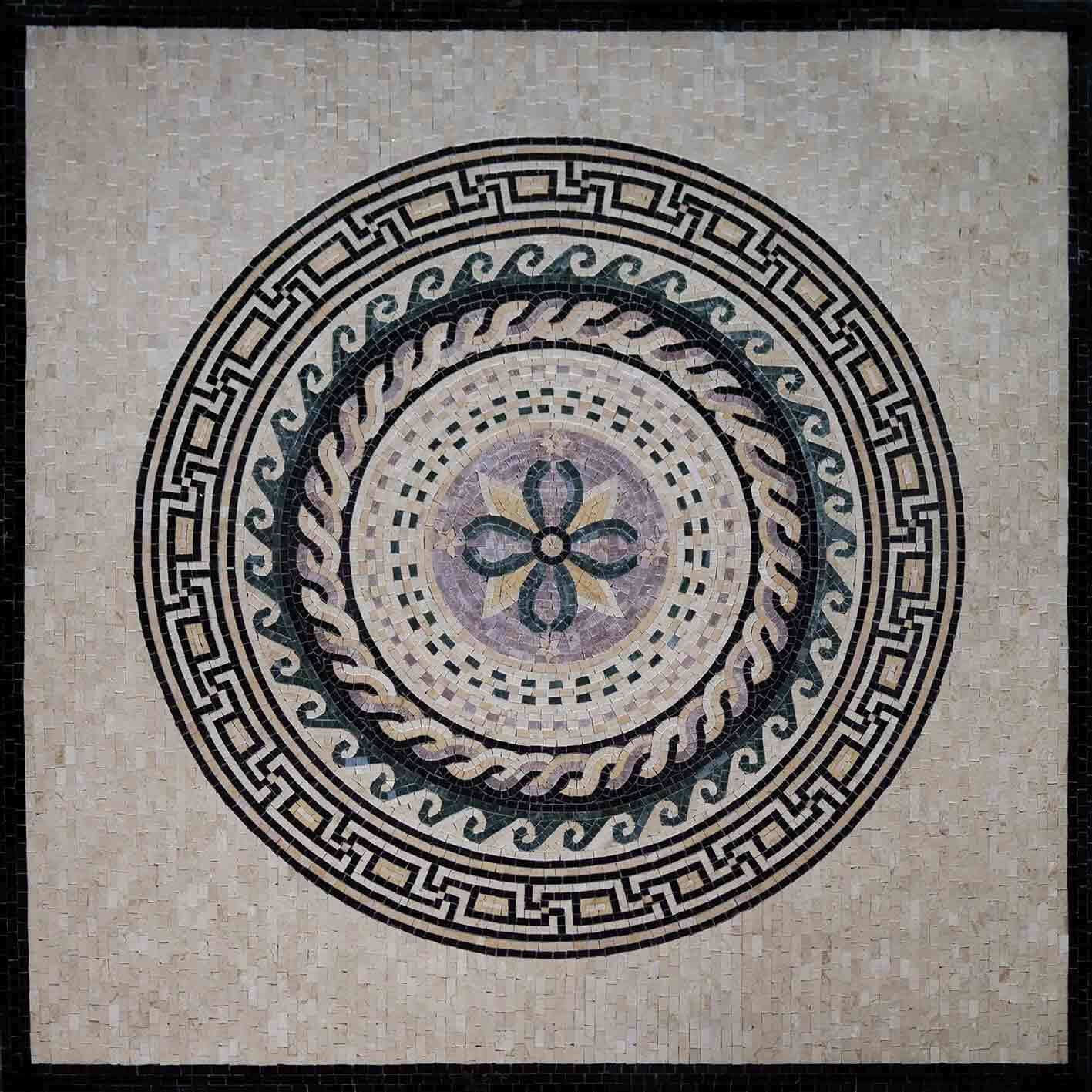 Geometric Mosaic - Neutral Mosaic Designs, 60" x 60" - Contemporary ...