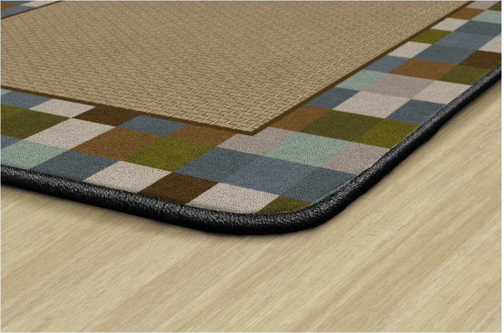Flagship Carpets FM180-22A 4'x6' Border Blocks Teal Educational Rug ...