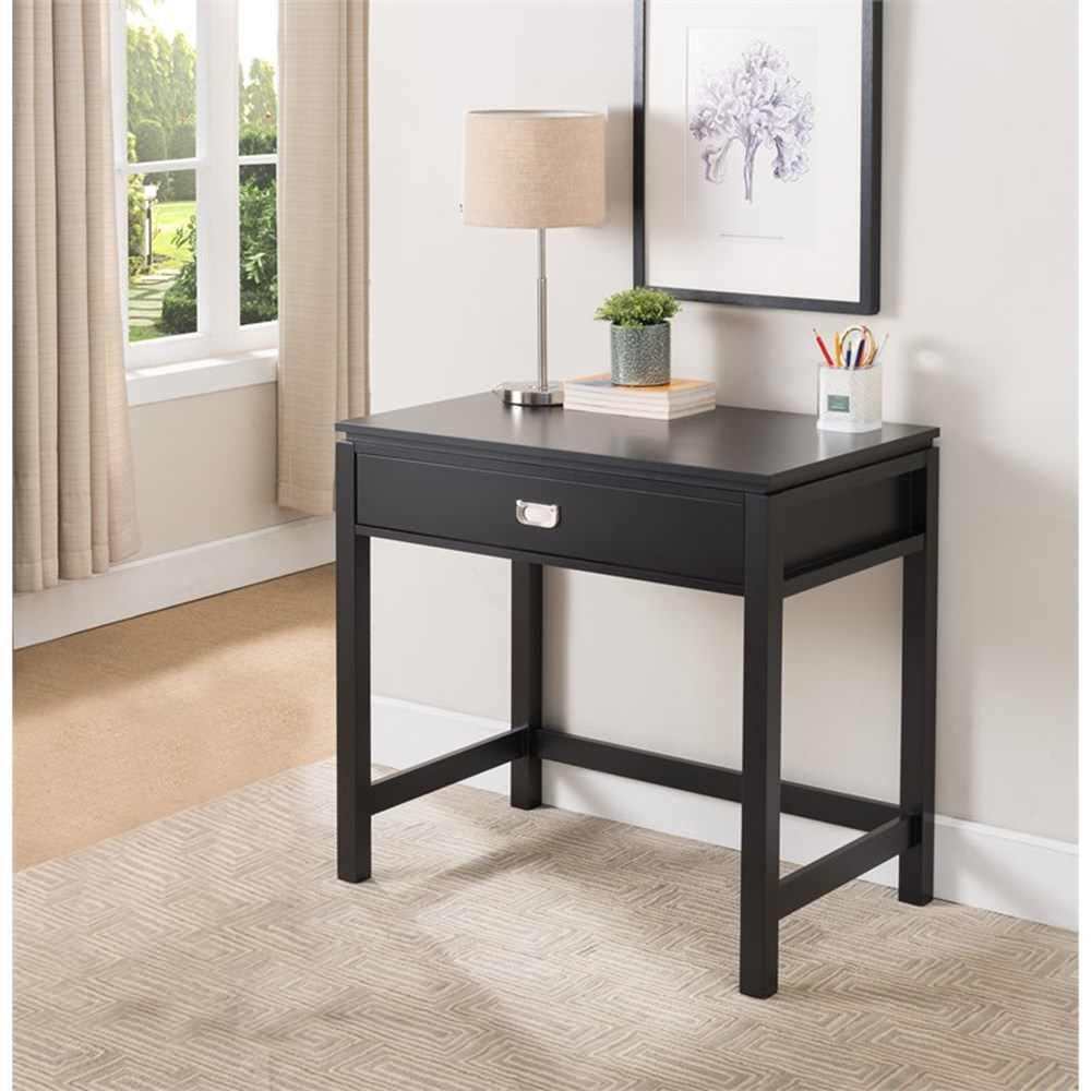 IN Room Furniture Designs 32" Contemporary Solid Wood Desk in Black ...