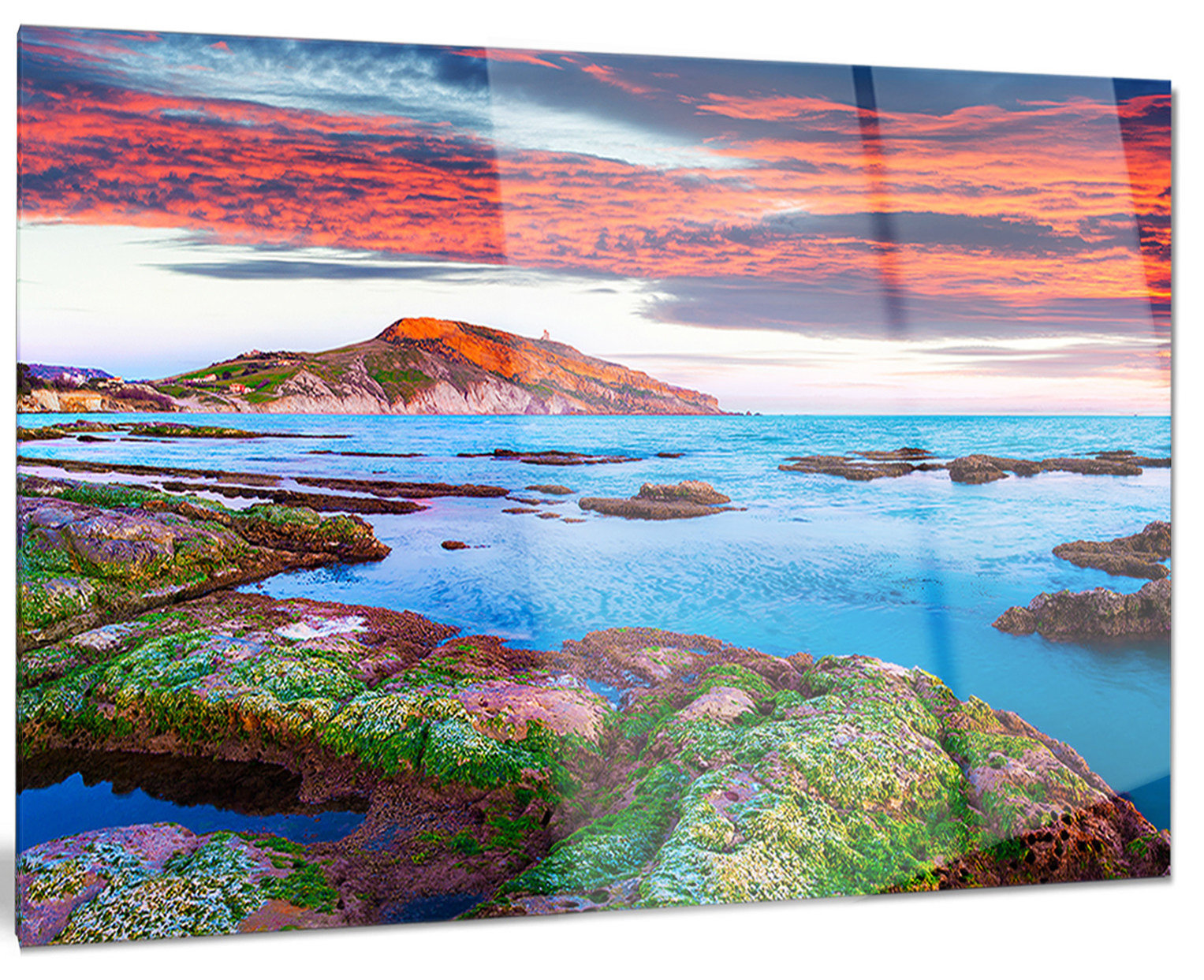 "Colorful Giollonardo Beach Sunset" Metal Wall Art, 28"x12" - Beach ...