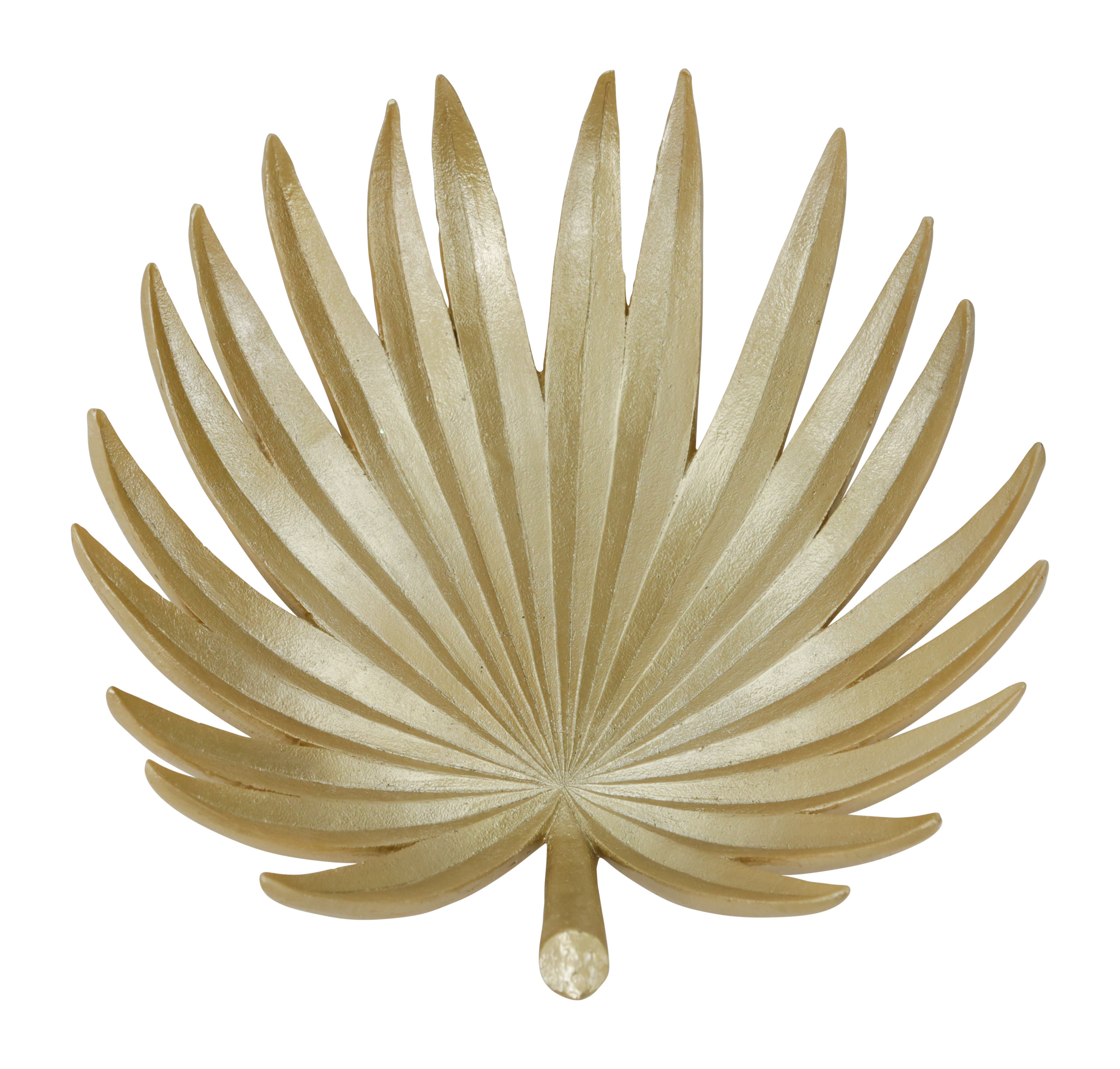 Benzara Polyresin Decorative Plate with Palm Leaf Design, Gold ...