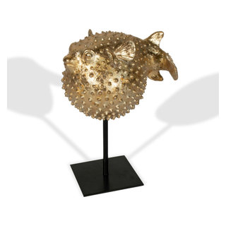 Gilded Puffer Decorative Accessory - Beach Style - Decorative Objects ...