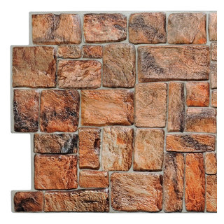 Brown Red Stone 3D Wall Panels - Rustic - Wall Panels - by Dundee Deco ...