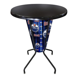 Lighted Edmonton Oilers Pub Table - Contemporary - Outdoor Pub And ...