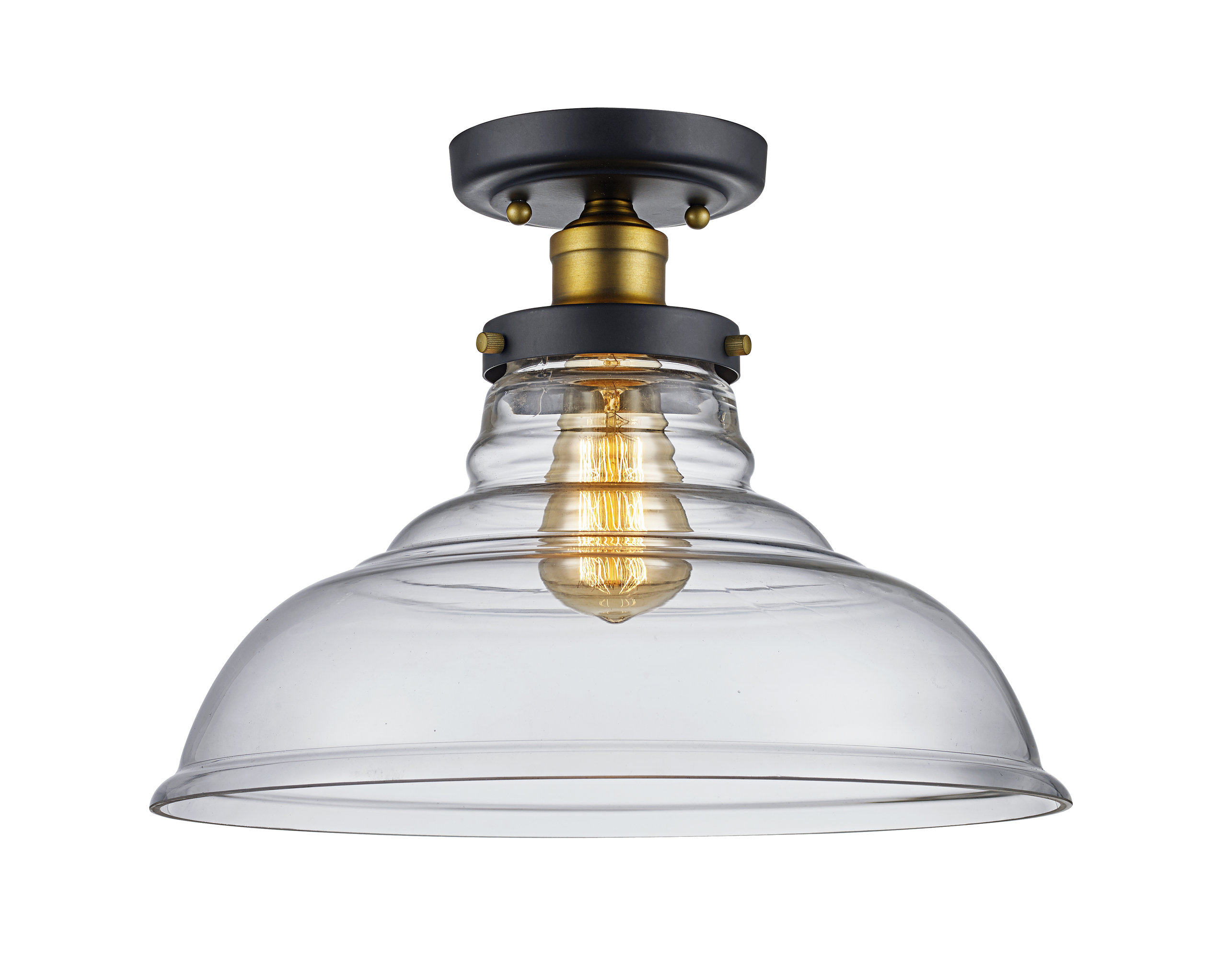 Trans Globe Lighting, Jackson 13.5" Wide Semiflush - Industrial - Flush ...