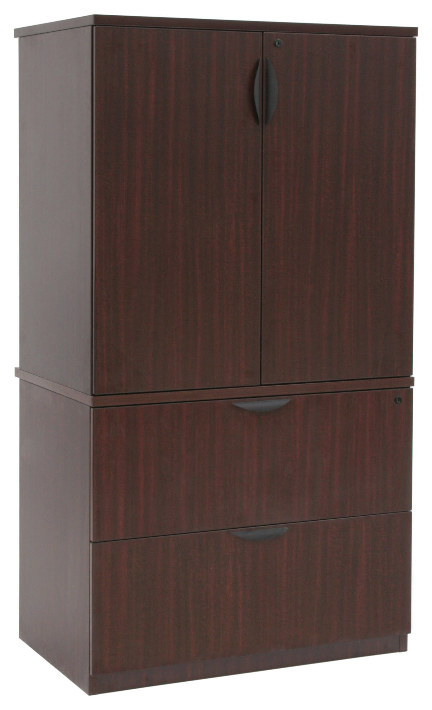 Legacy Lateral File With Stackable Storage Cabinet, Mahogany ...