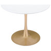 Opus Dining Table White/Gold - Midcentury - Dining Tables - by Homesquare | Houzz